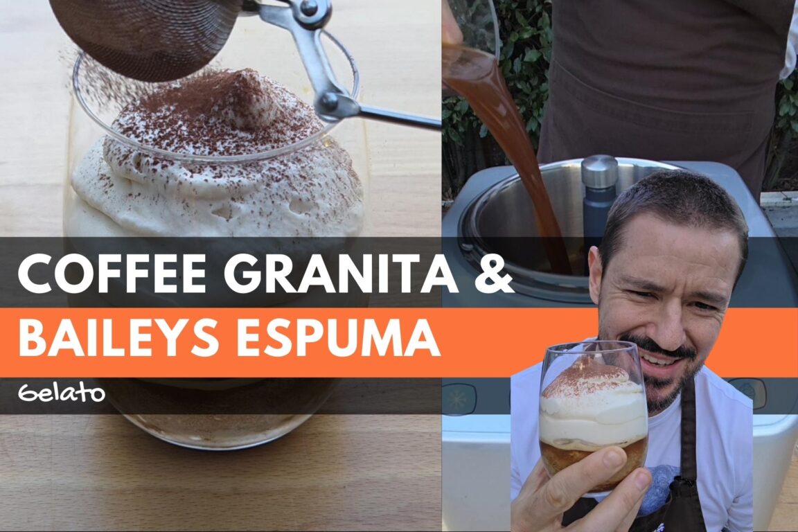 Coffee granita with Baileys espuma